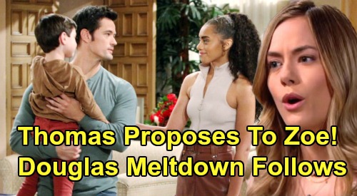 The Bold and the Beautiful Spoilers: Thomas Proposes to Zoe, Douglas ...